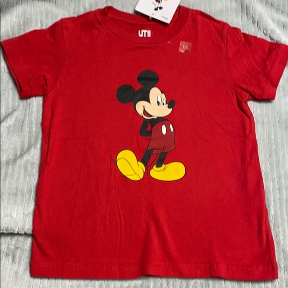 Uniqlo | Shirts & Tops | Disney Mickey Mouse Tee Shirt Red | Poshmark
